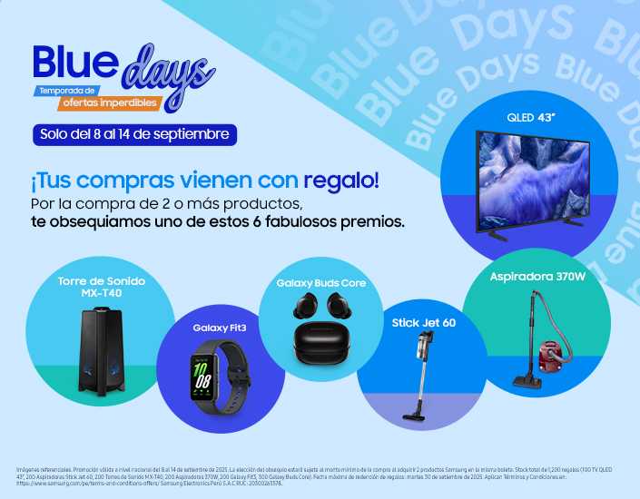 Blue Days de Samsung: Obtén regalos exclusivos por la compra de 2 o más ...