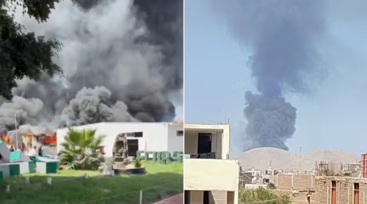 Enorme incendio se registra en la Escuela Superior Técnico de la PNP ...